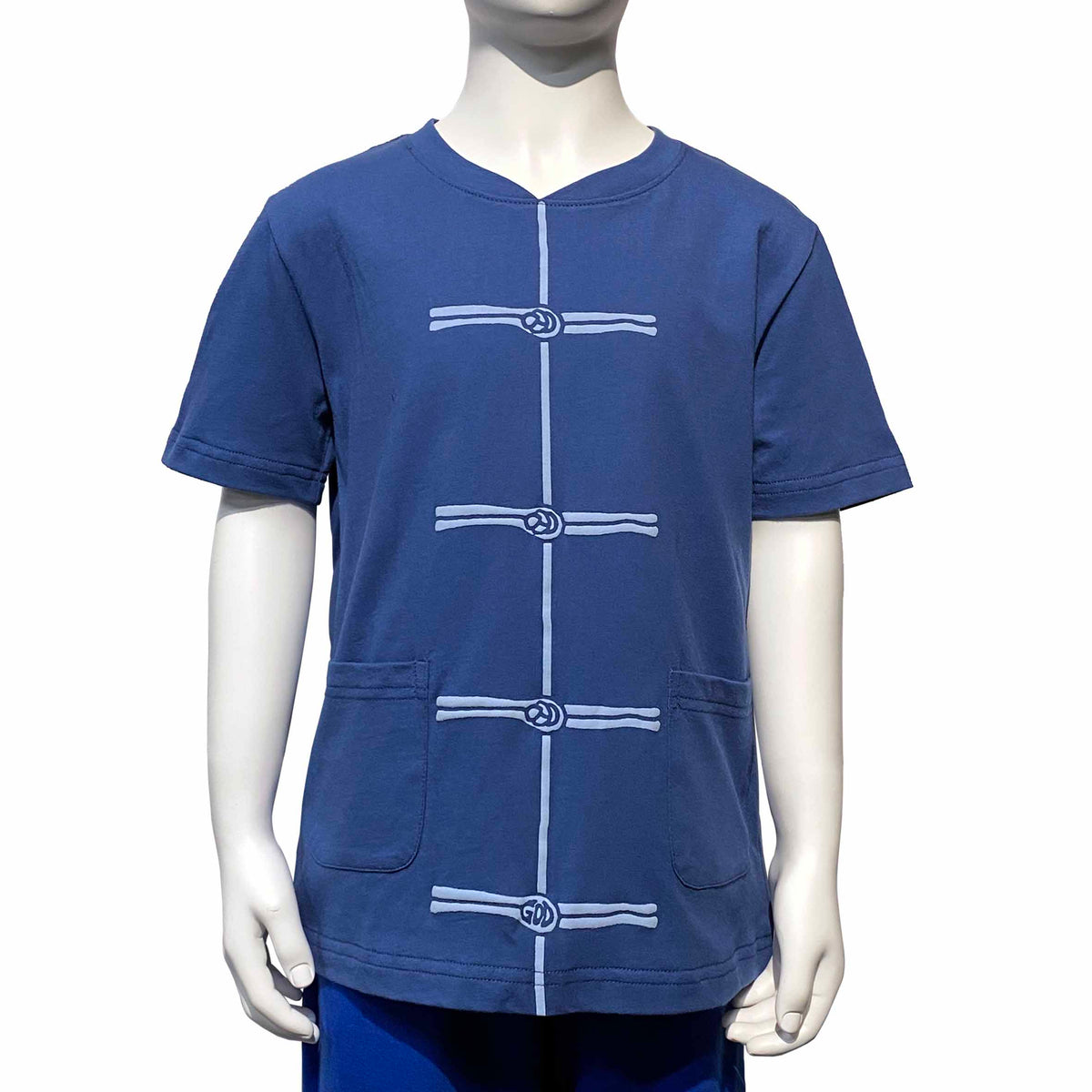 Chinese Buttons Sketch Kids Tee, Blue – Goods of Desire