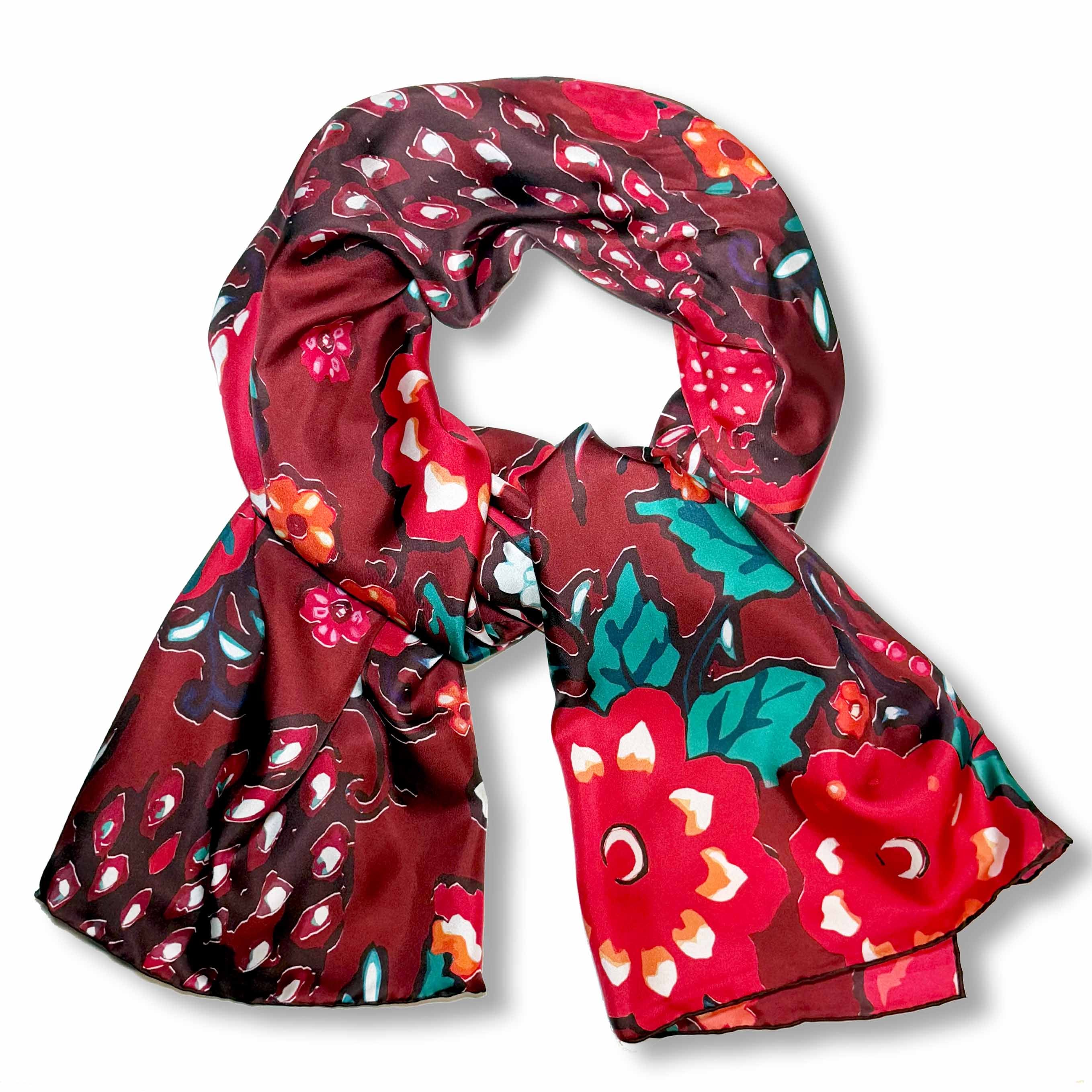 Crimson Phoenix Silk Scarf – Goods of Desire