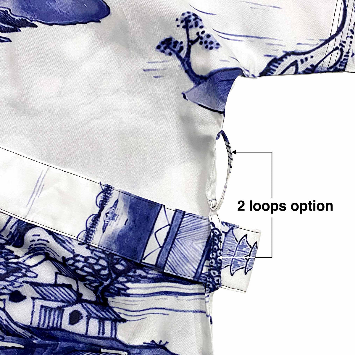 GOD Dressing Gown, Willow, White Navy – Goods of Desire