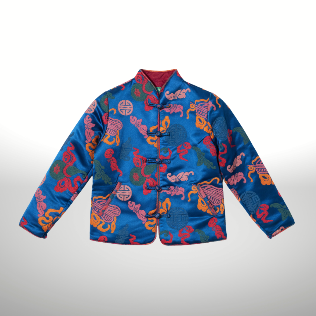 Velvet Knot Button Jacket with Lining, Blue – Goods of Desire