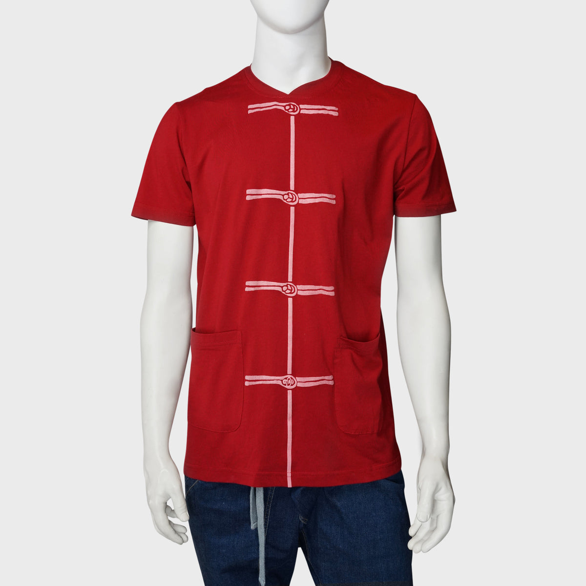 Chinese Buttons T-shirt, Red – Goods of Desire