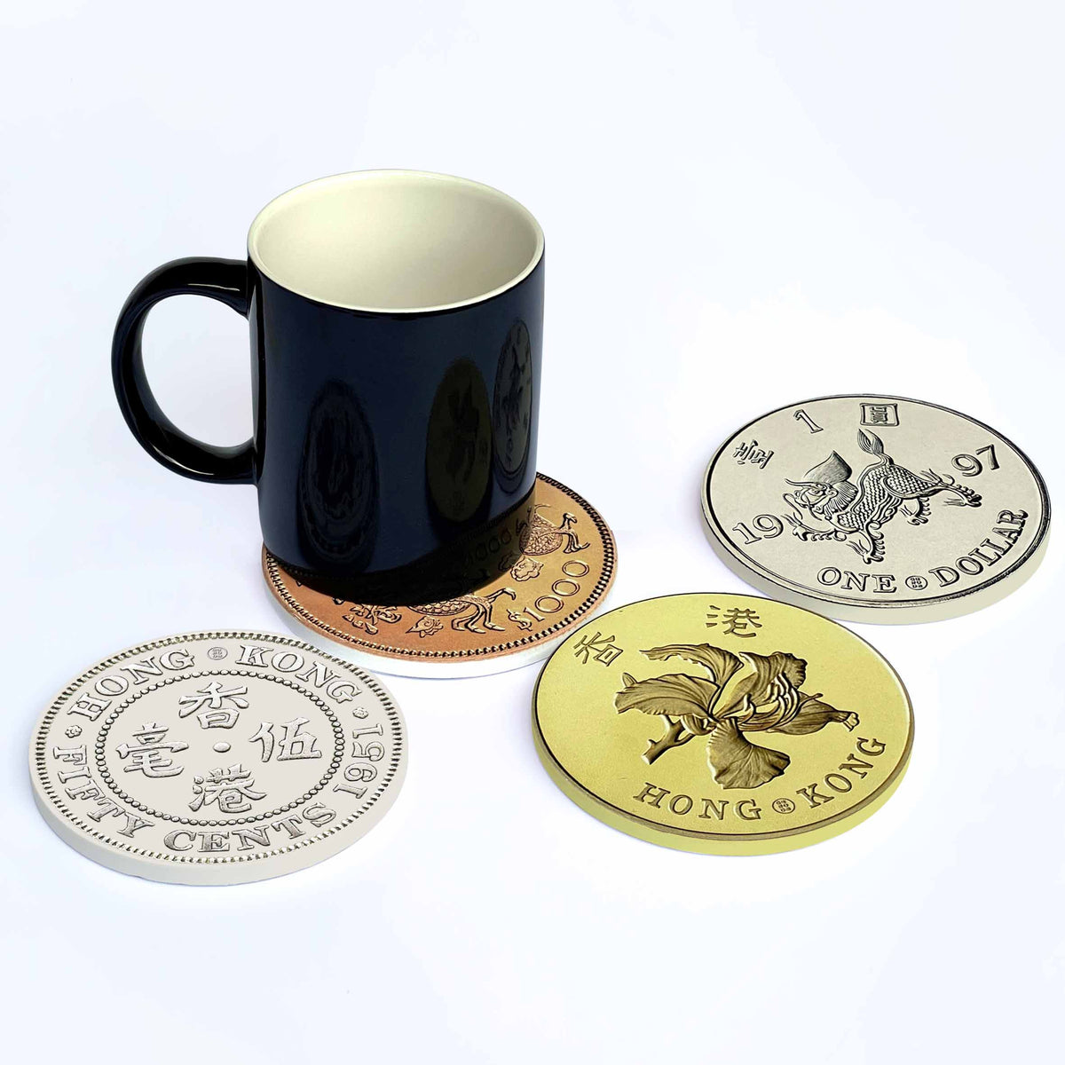 Hong Kong Coins Coasters Set | Goods Of Desire – Goods of Desire