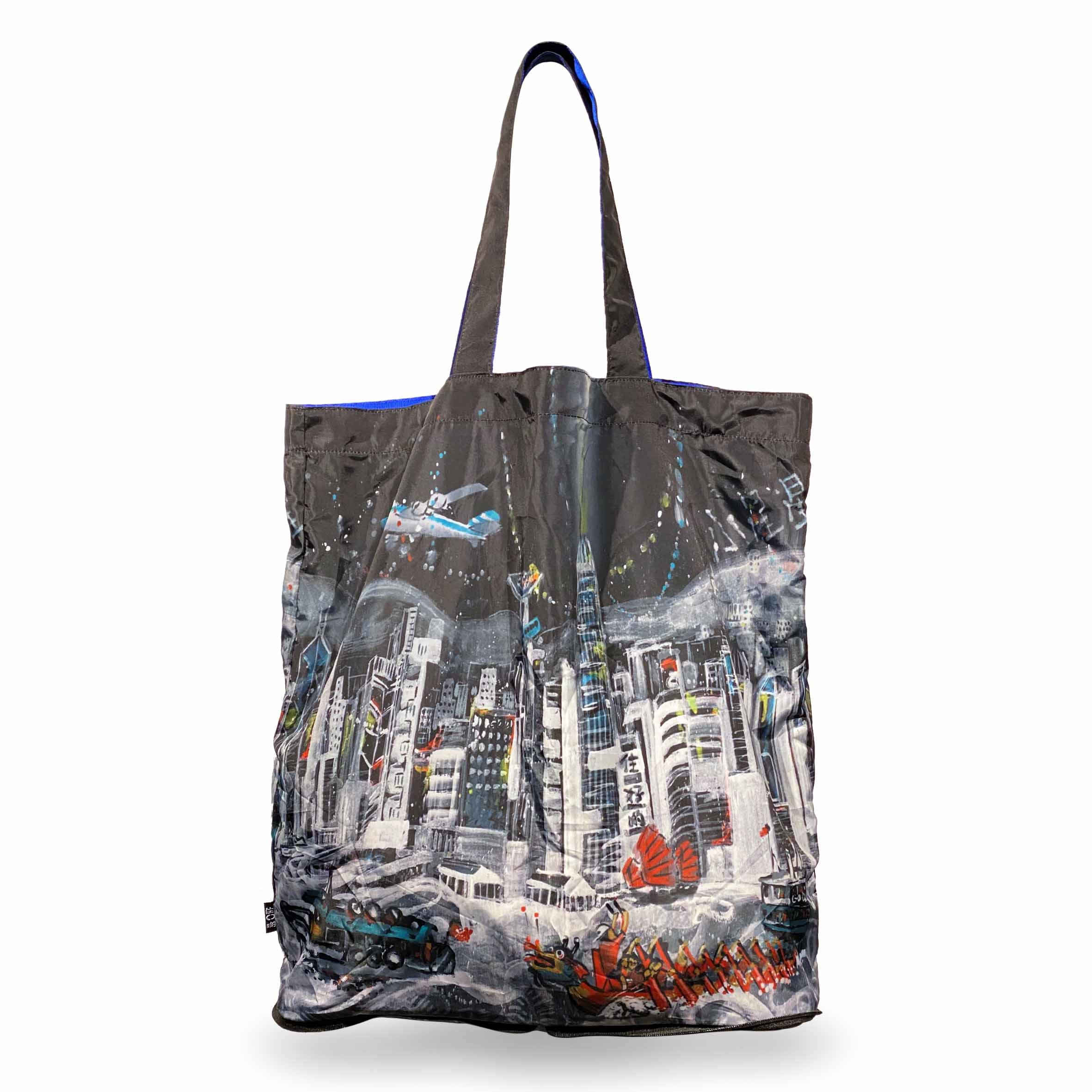 Hong Kong Festive Skyline Zip Wallet Shopping Bag | Goods Of Desire ...