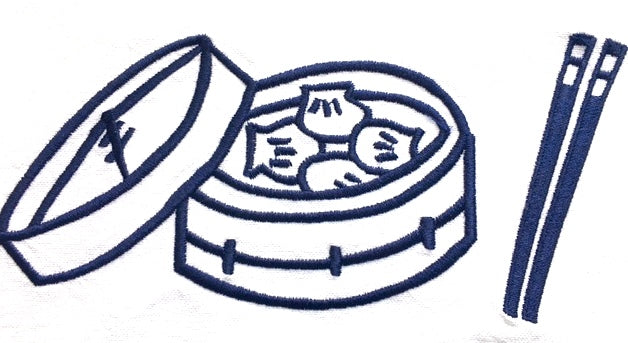 Embroidered Dim Sum Basket Tea Towel by Zest of Asia, Blue – Goods of ...